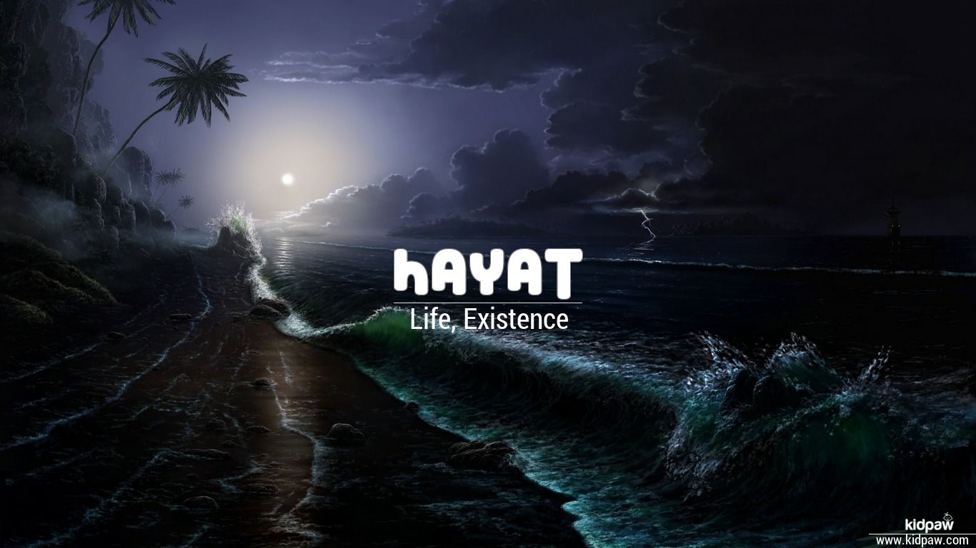 Hayat 3D Name Wallpaper for Mobile, Write حیات Name on Photo Online