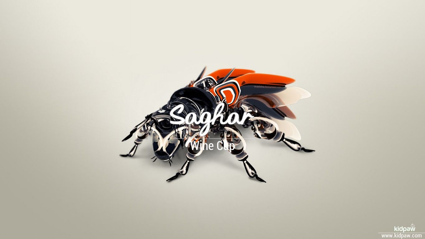 Saghar 3D Name Wallpaper for Mobile, Write Name on Photo Online