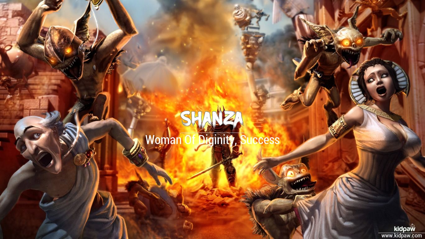 Shanza 3D Name Wallpaper for Mobile, Write شنزا Name on Photo Online