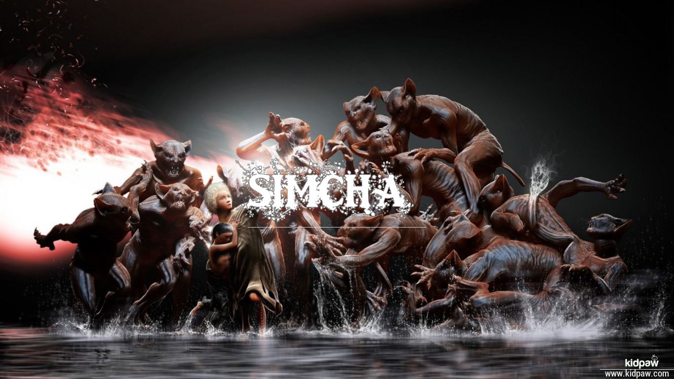 Simcha 3D Name Wallpaper for Mobile, Write Name on Photo Online